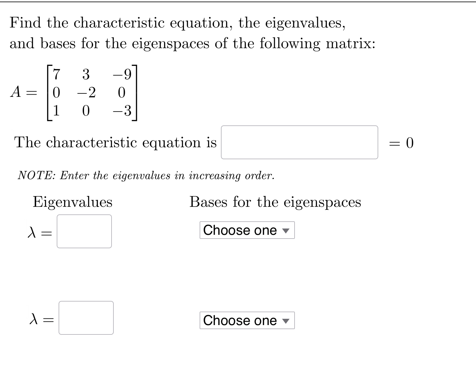 Find The Characteristic Equation The Eigenvalues