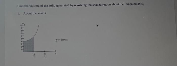 Solved Find the volume of the solid generated by revolving | Chegg.com