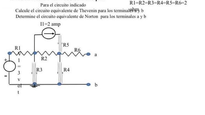 Solved For the indicated circuit R1 = R2 = R3 = R4 = R5 = R6 | Chegg.com