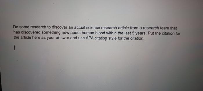 Solved Do some research to discover an actual science | Chegg.com