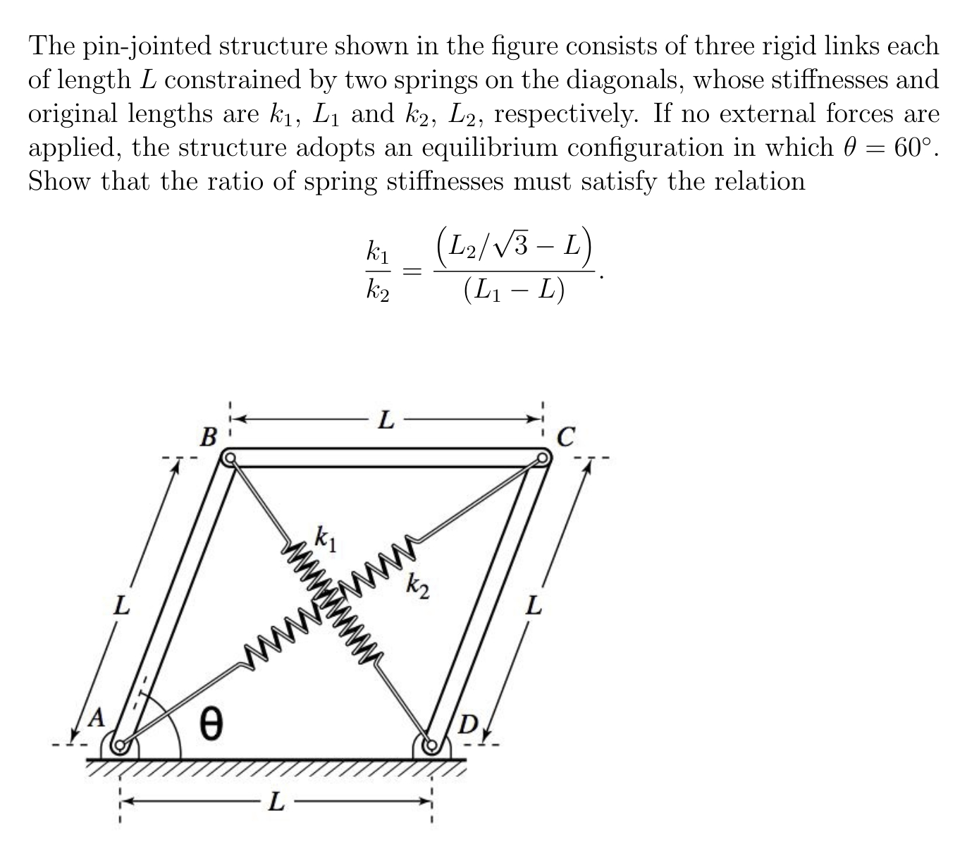 Solved The pin-jointed structure shown in the figure | Chegg.com