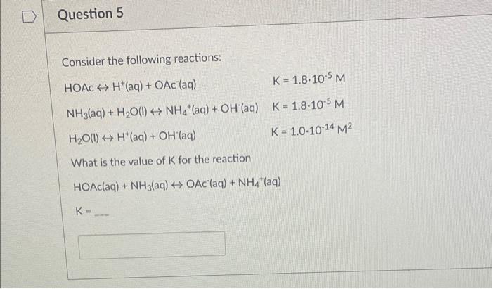 Solved Consider the following reactions: | Chegg.com