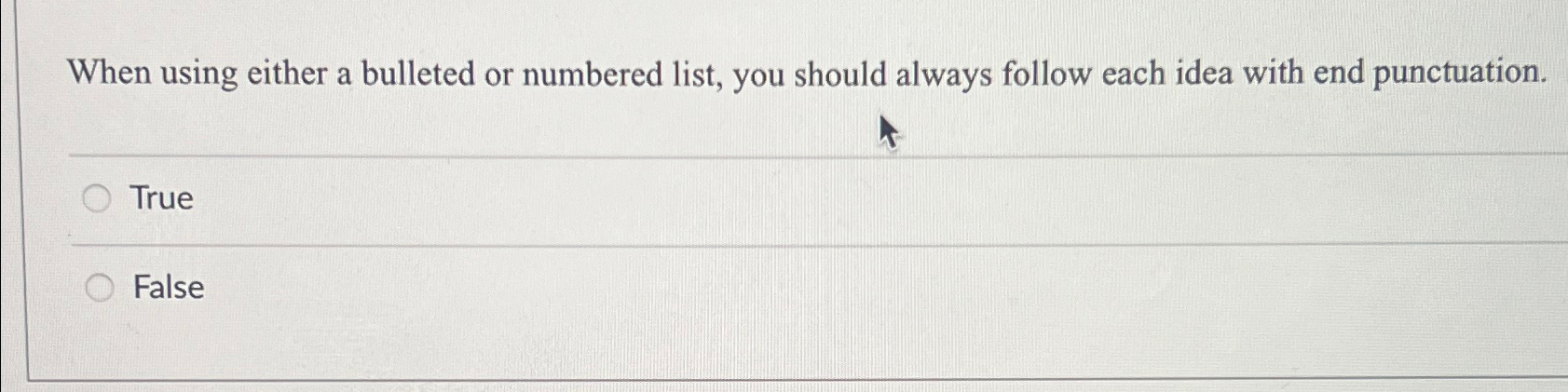 Solved When using either a bulleted or numbered list, you | Chegg.com