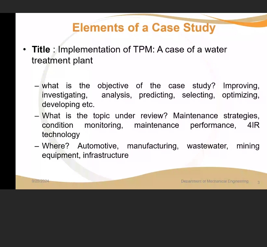 Solved Elements of a Case StudyTitle : Implementation of | Chegg.com