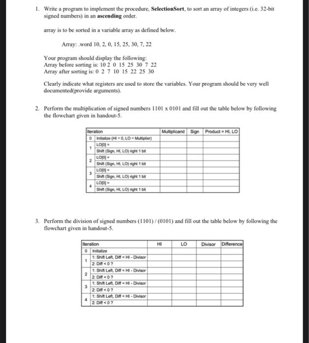 Solved 1. Write a program to implement the procedure, | Chegg.com Solved 1. Write a program to implement the procedure, | Chegg.com
