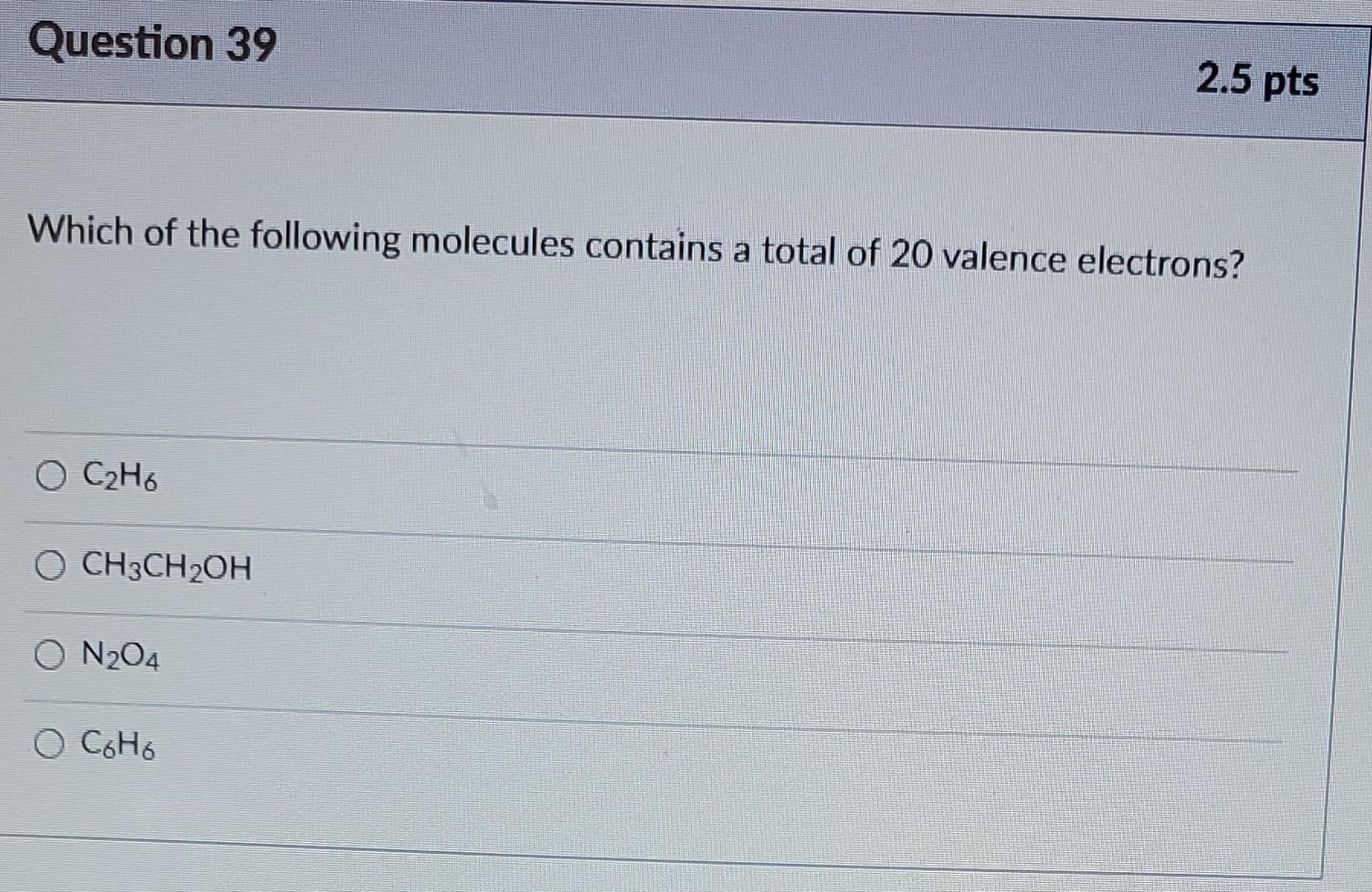 Solved Which of the following molecules contains a total of | Chegg.com