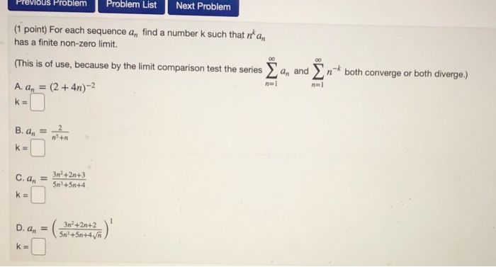 Solved vious Problem Problem List Next Problem (1 point) For | Chegg.com