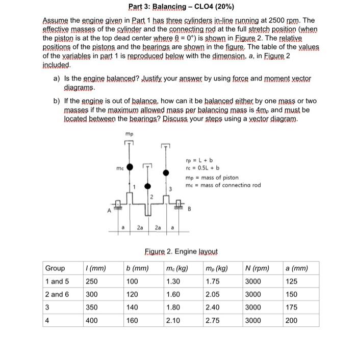 Solved Assume the engine given in Part 1 has three cylinders | Chegg.com