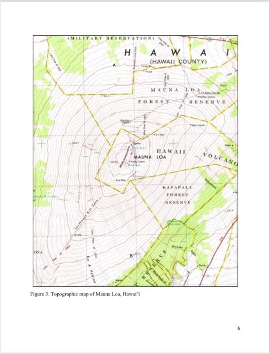 Solved Figure 3. Topographic map of Mauna Loa, Hawai'i | Chegg.com
