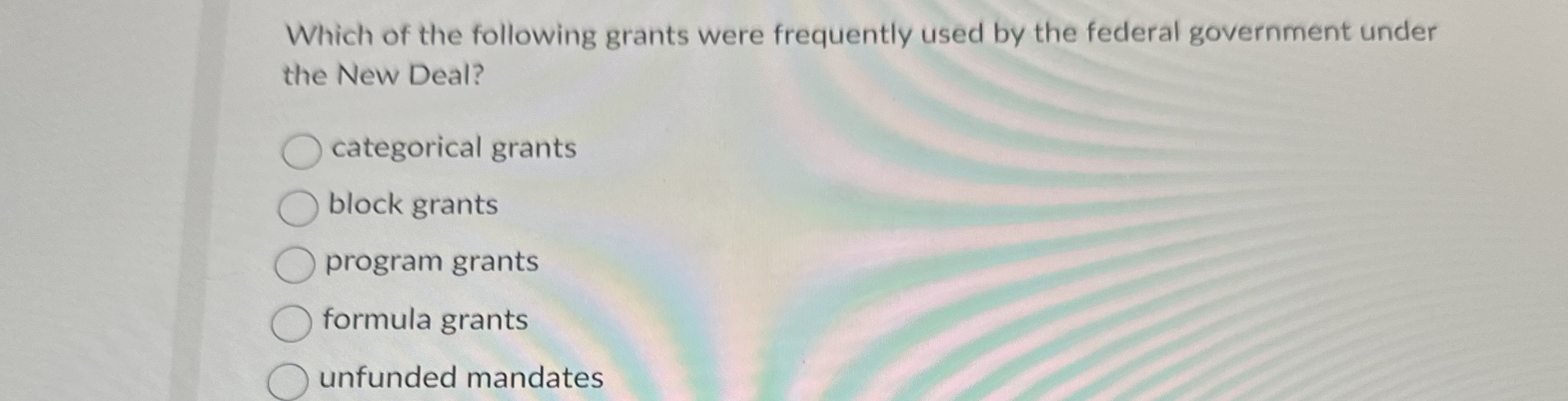 Solved Which of the following grants were frequently used by | Chegg.com