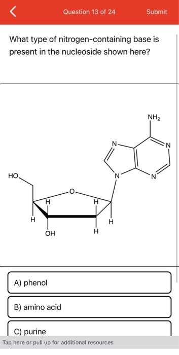 Solved What type of nitrogen-containing base is present in | Chegg.com