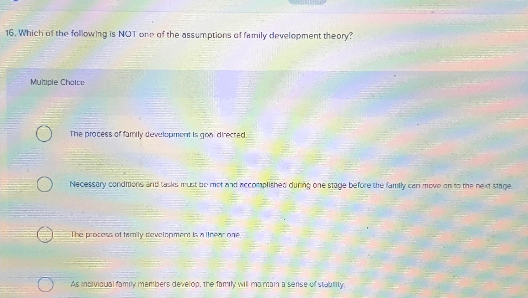 Solved Which of the following is NOT one of the assumptions | Chegg.com