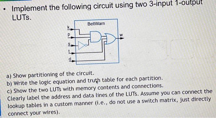 Solved Implement the following circuit using two 3-input | Chegg.com