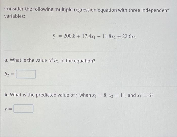 Solved Consider the following multiple regression equation | Chegg.com