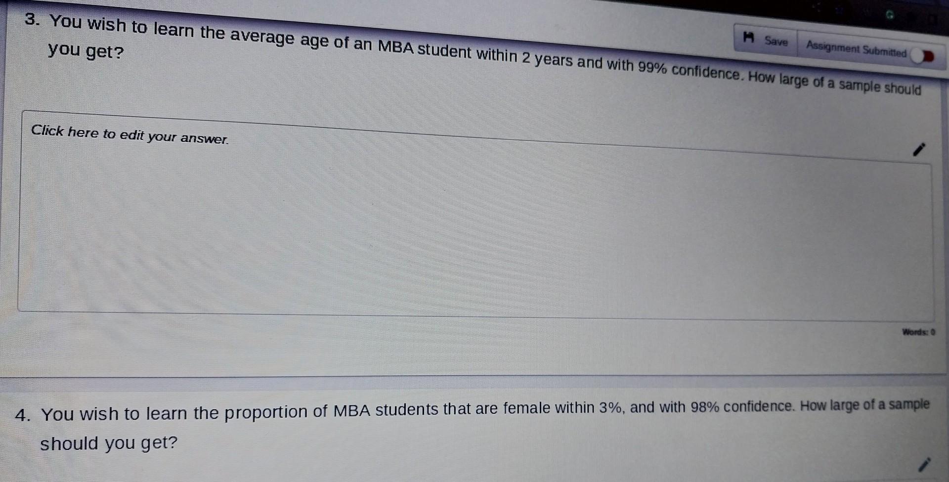 1. You wish to know the average GPA of MBA students | Chegg.com