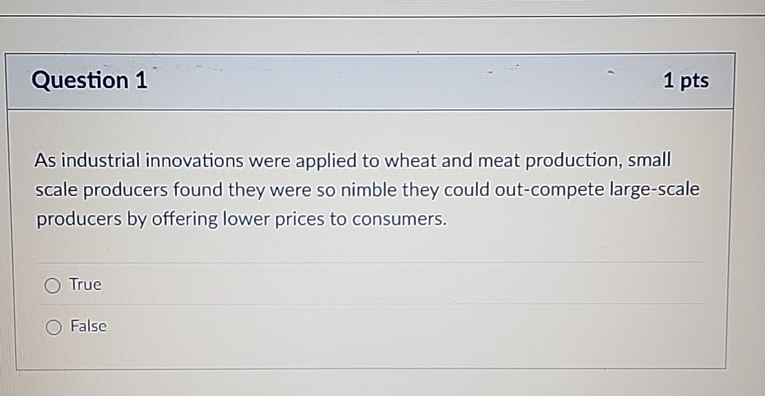 Question 11 ﻿ptsAs industrial innovations were | Chegg.com