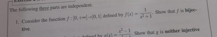 Solved The following three parts are independent. 1. | Chegg.com