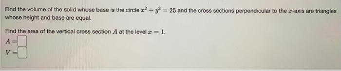 Solved Calculate the volume of a cylinder inclined at an | Chegg.com