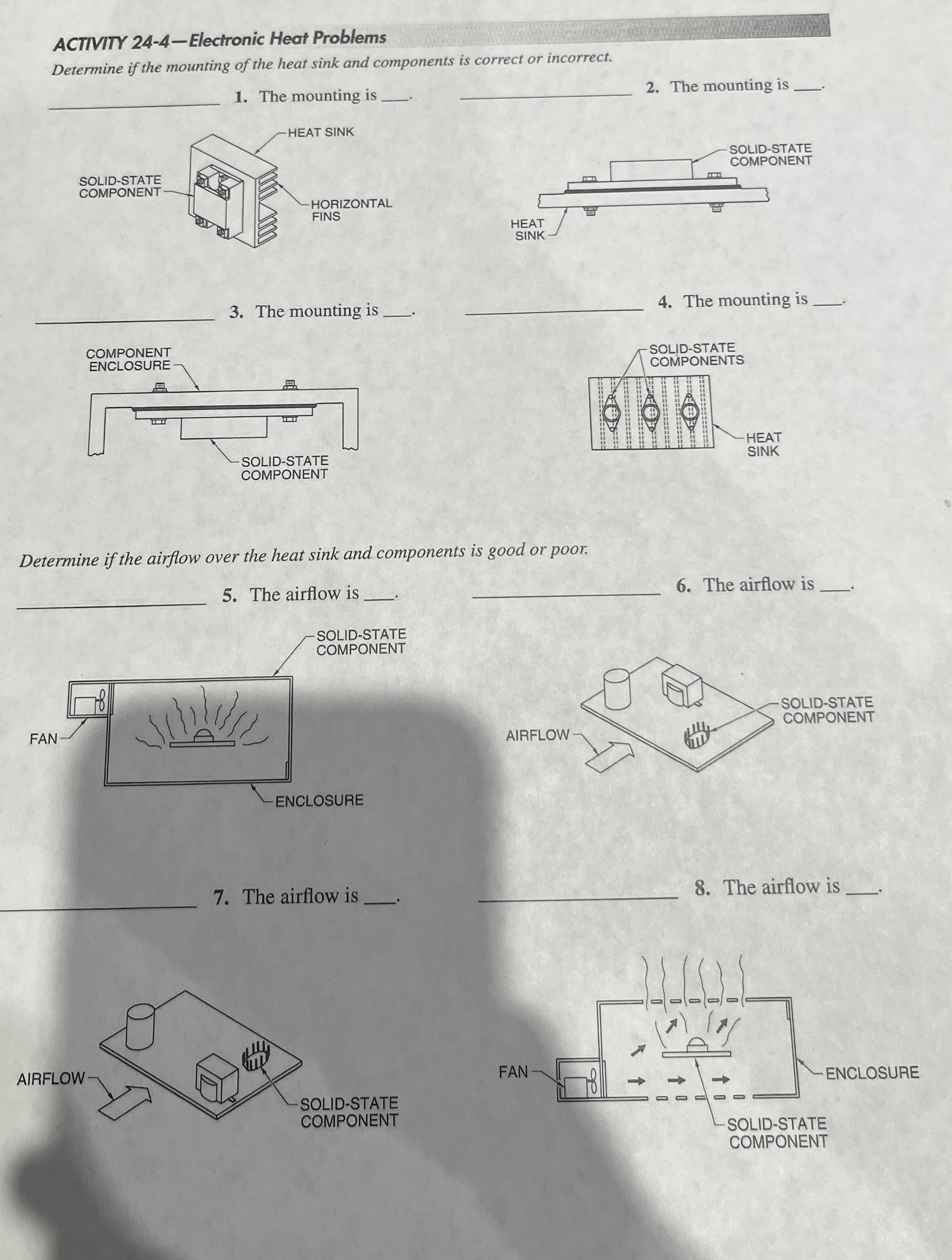 Solved ACTIVITY 24-4-Electronic Heat ProblemsDetermine if | Chegg.com