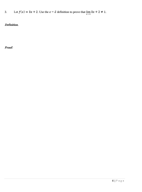 Solved Let f(x)=3x+2. ﻿Use the ε-δ ﻿definition to prove that | Chegg.com