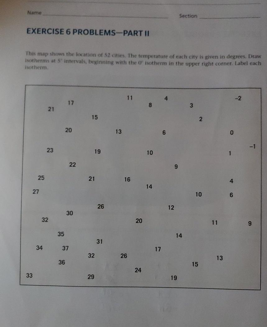 Solved NameSectiorEXERCISE 6 ﻿PROBLEMS-PART IIThis map shows | Chegg.com