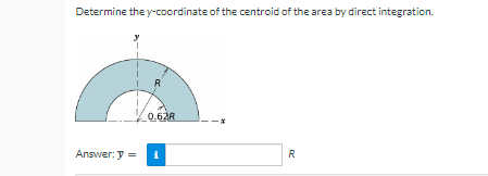 Solved Determine the y-coordinate of the centroid of the | Chegg.com