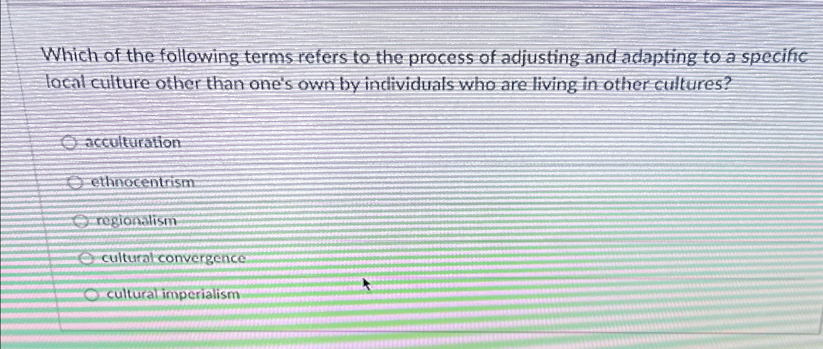 Solved Which of the following terms refers to the process of | Chegg.com