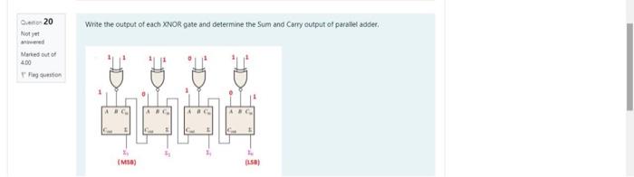 Solved Can 20 Not Yet Write The Output Of Each Xnor Gate And