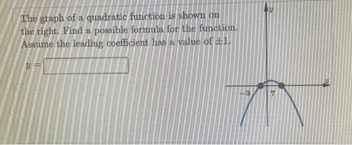 Solved The graph of a quadratic function is shown on the | Chegg.com