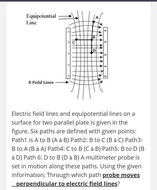 Solved Equipotential Line B с - 44444447 1 D - - E Field | Chegg.com