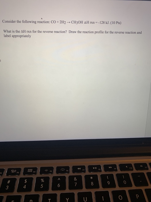 Solved Consider the following reaction: CO + 2H2 - CH3OH AH | Chegg.com
