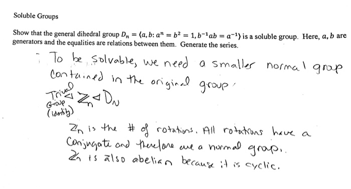 Solved Soluble Groups Show that the general dihedral group | Chegg.com