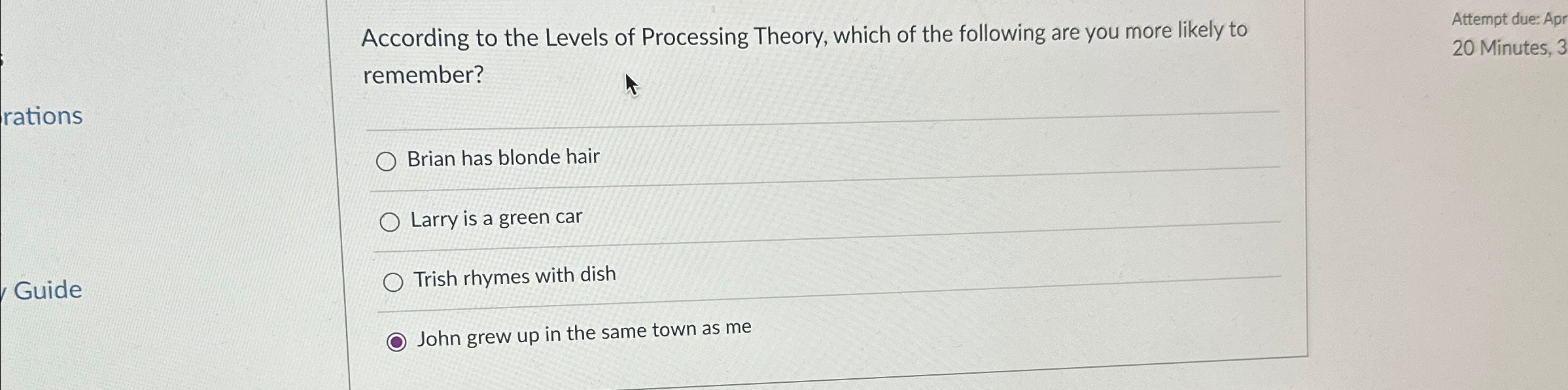 Solved According to the Levels of Processing Theory, which | Chegg.com