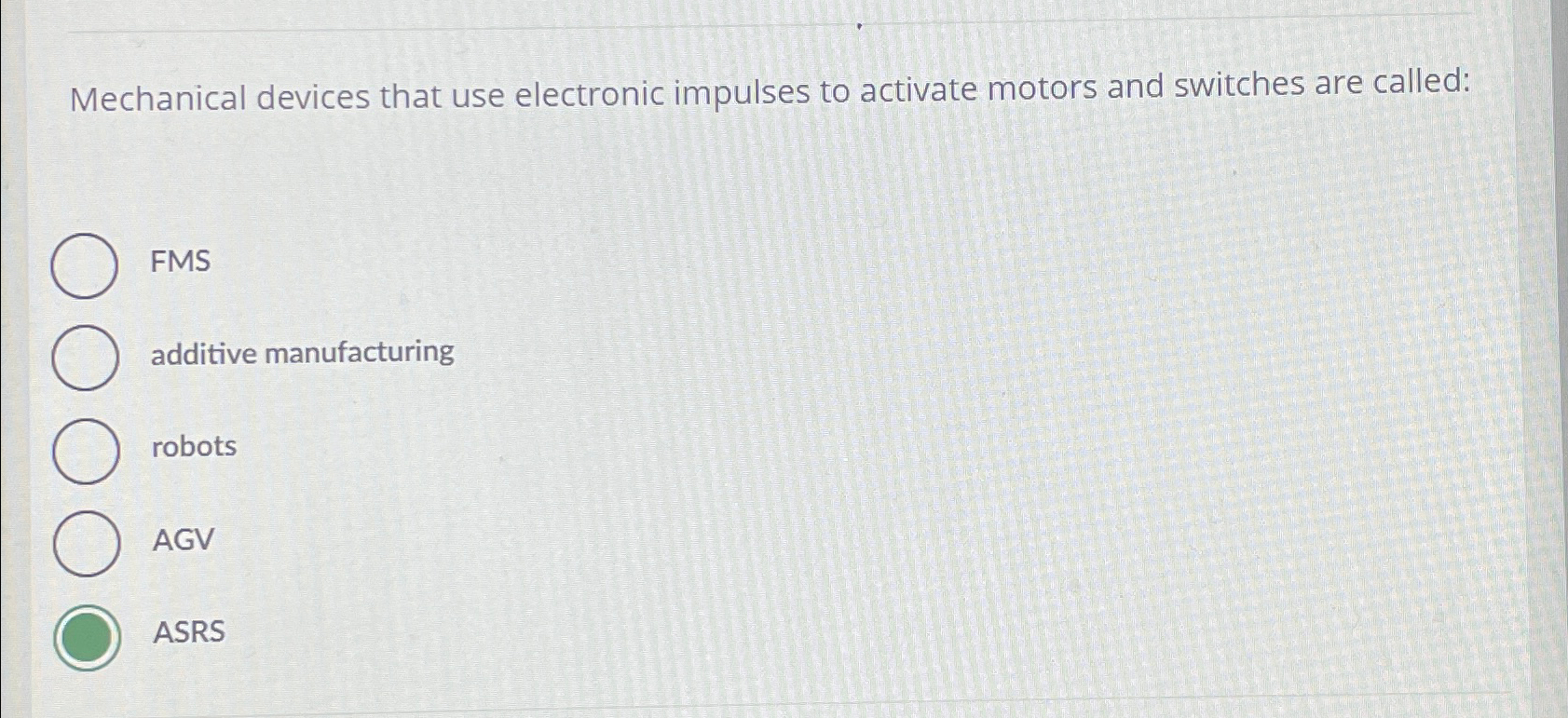 Solved Mechanical devices that use electronic impulses to | Chegg.com