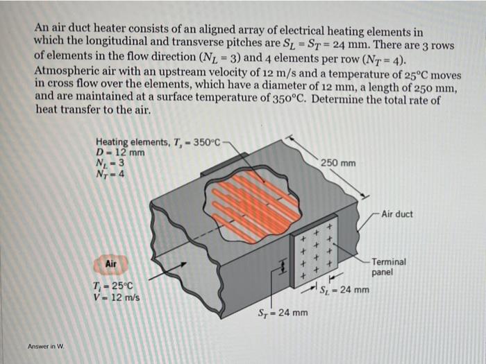 Solved An air duct heater consists of an aligned array of | Chegg.com