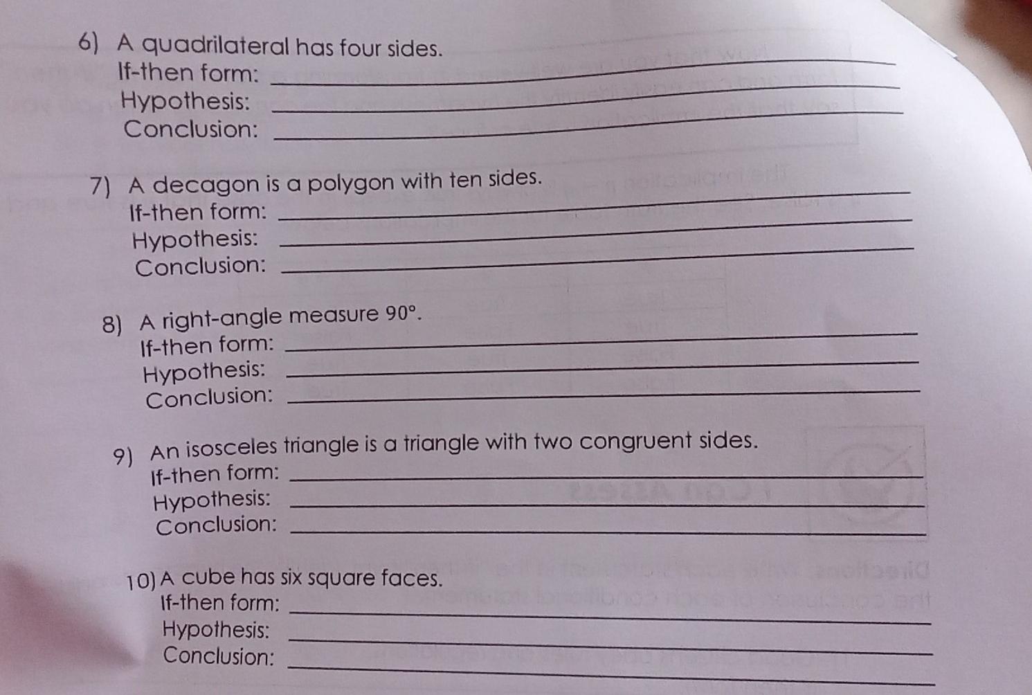 Solved Directions: Write each statement in the "if-then" | Chegg.com