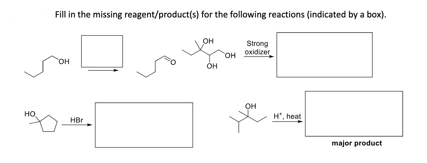 Solved Fill in the missing reagent/product(s) ﻿for the | Chegg.com