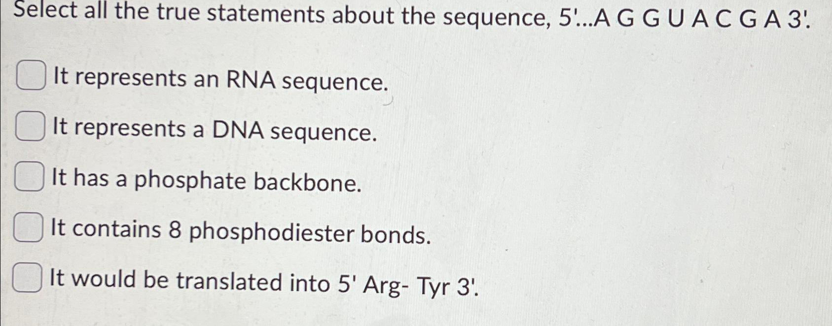 Solved Select all the true statements about the sequence, | Chegg.com