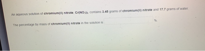 Solved An aqueous solution of chromium(il) nitrate, | Chegg.com