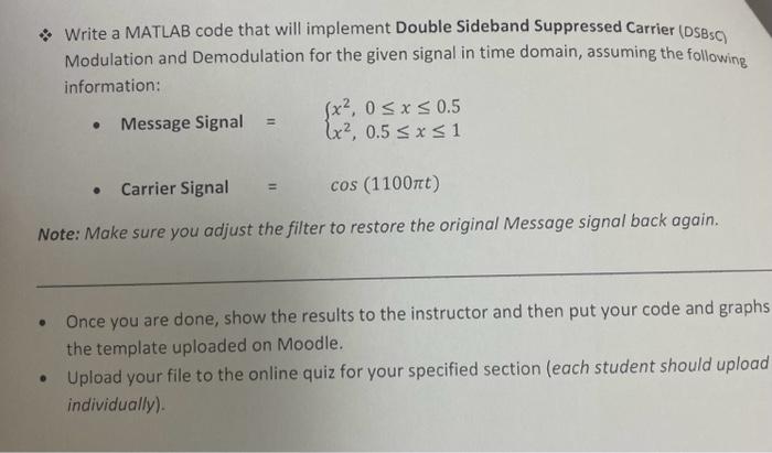 Solved * Write a MATLAB code that will implement Double | Chegg.com