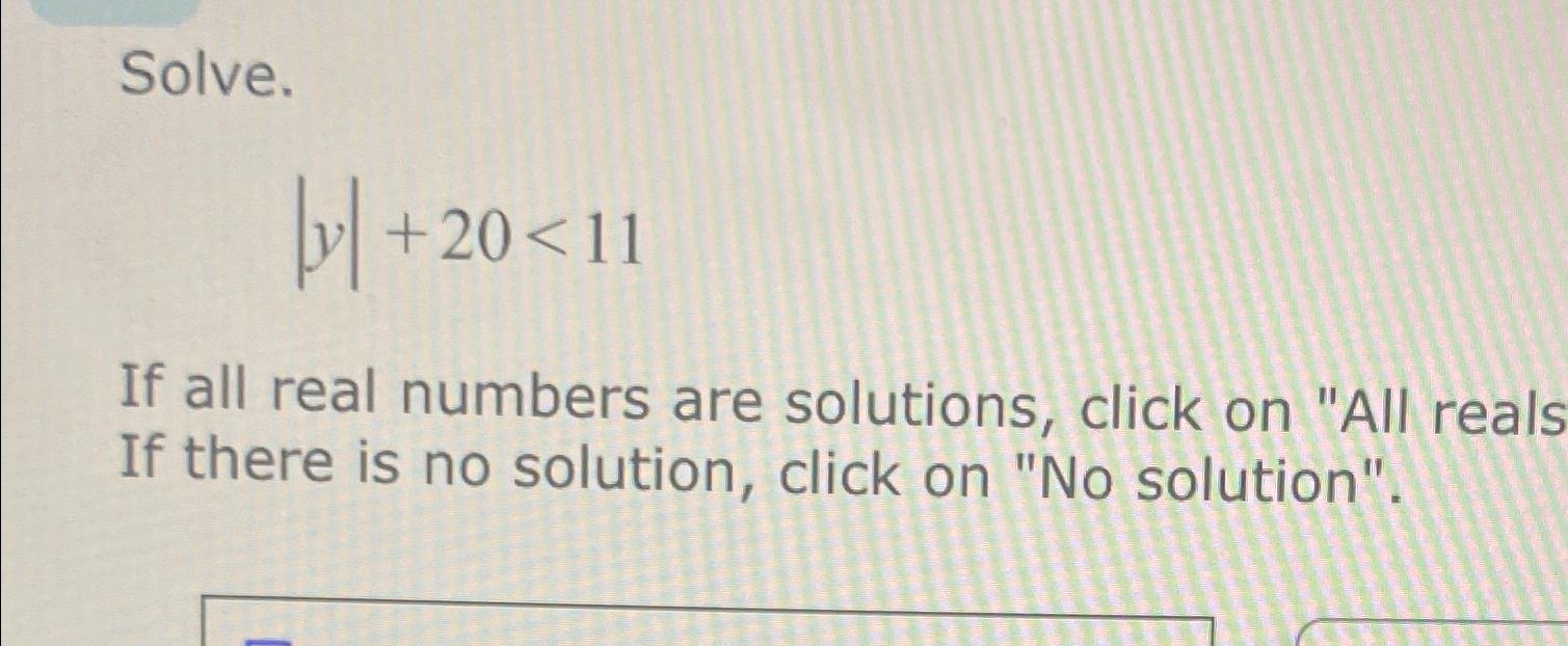 Solved Solve.|y|+20