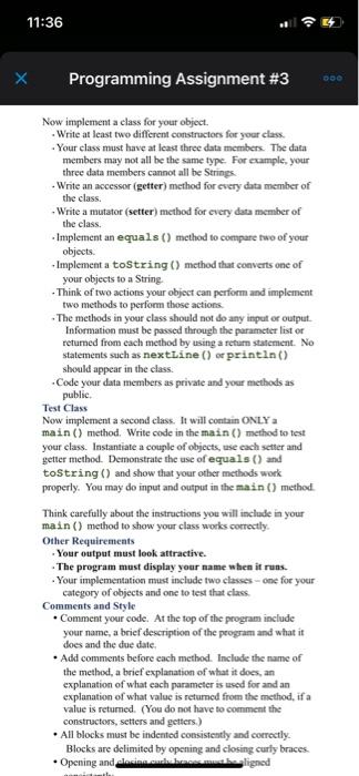 Solved 11:35 х Programming Assignment #3 DOO Problem | Chegg.com