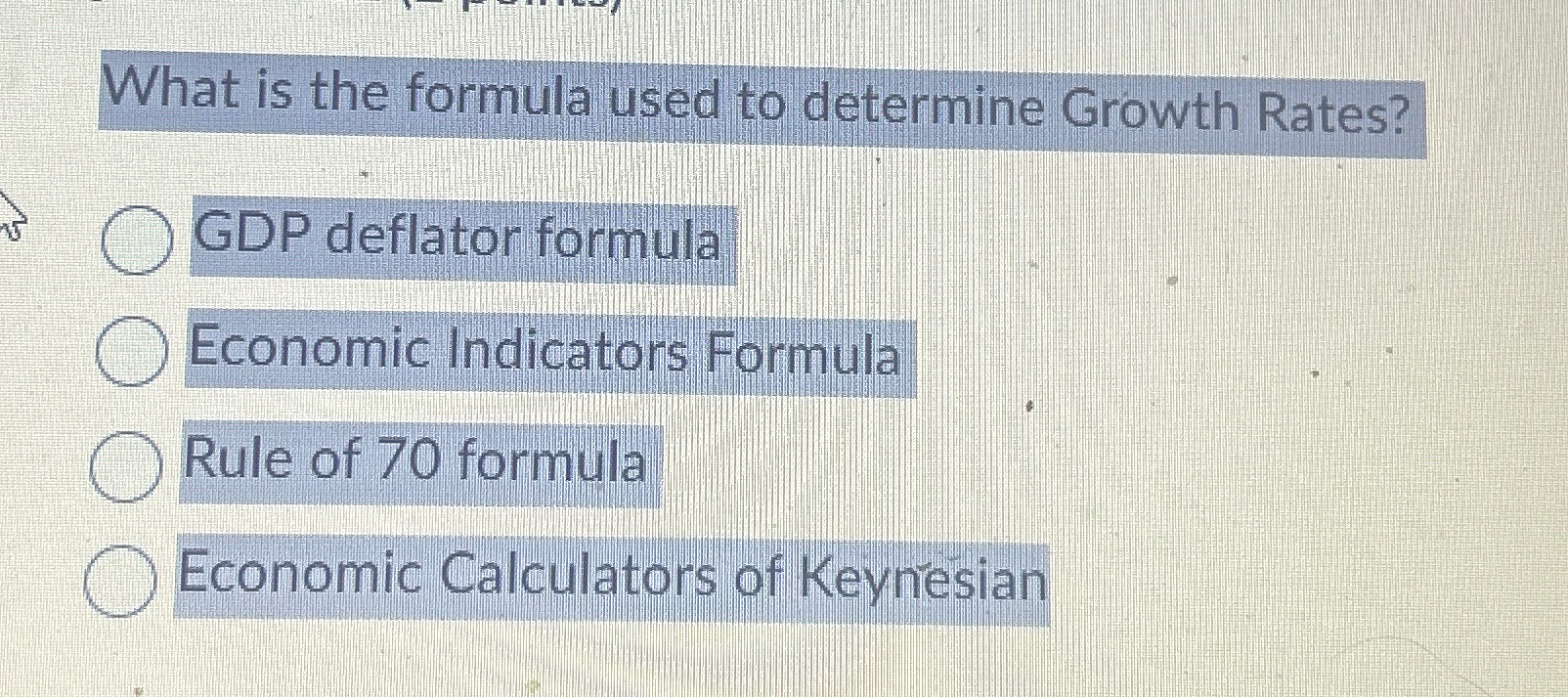Solved What is the formula used to determine Growth | Chegg.com