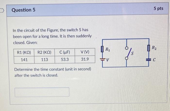 Solved In the circuit of the Figure, the switch S has been | Chegg.com