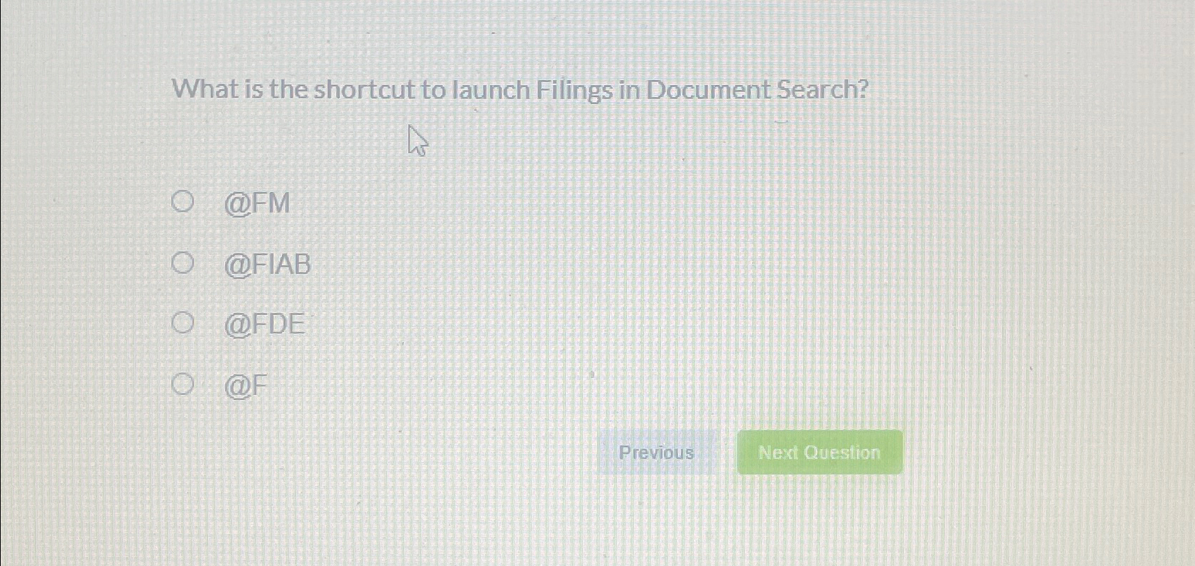 What is the shortcut to launch Filings in Document | Chegg.com