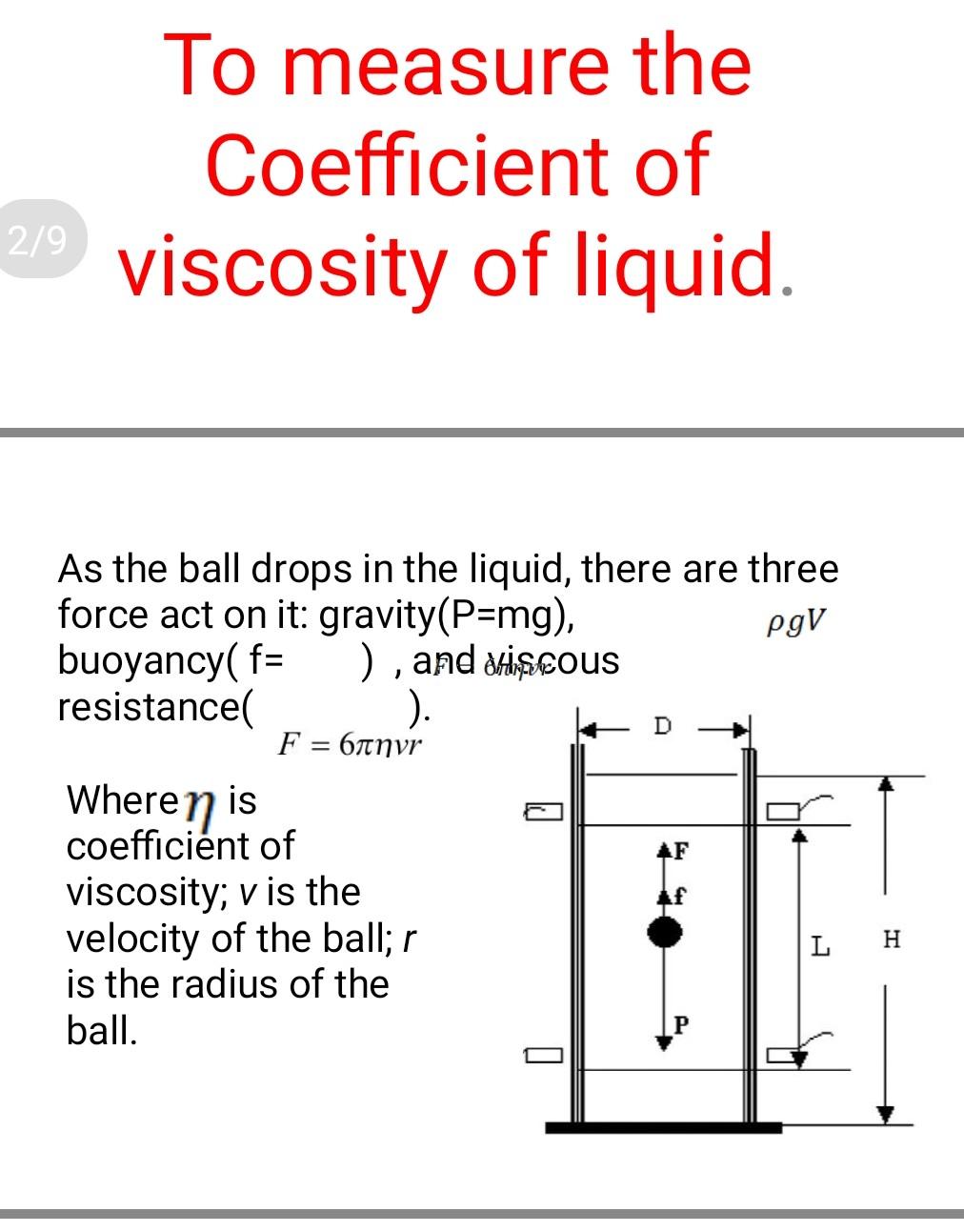 Solved To measure the Coefficient of viscosity of liquid. | Chegg.com