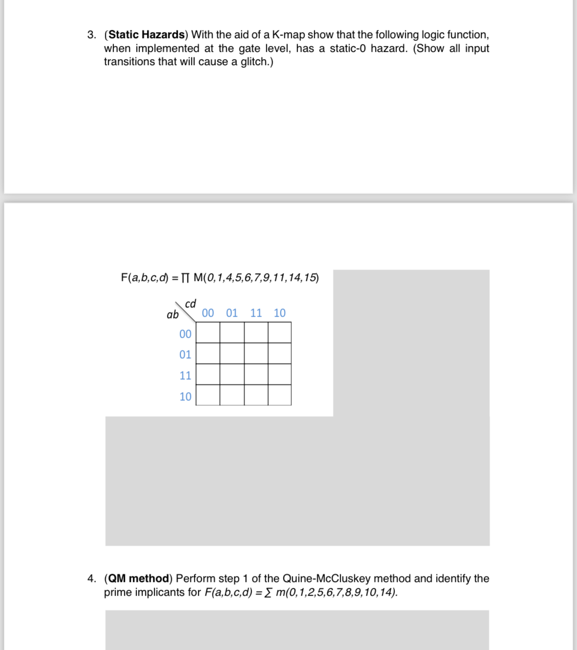 Solved (Static Hazards) ﻿With the aid of a K-map show that | Chegg.com