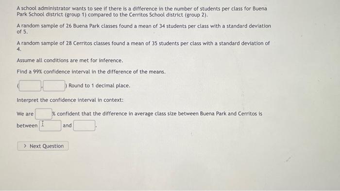 Solved A school administrator wants to see if there is a | Chegg.com