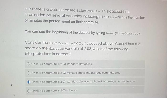 Solved In R there is a dataset called Bi kecommute. This | Chegg.com