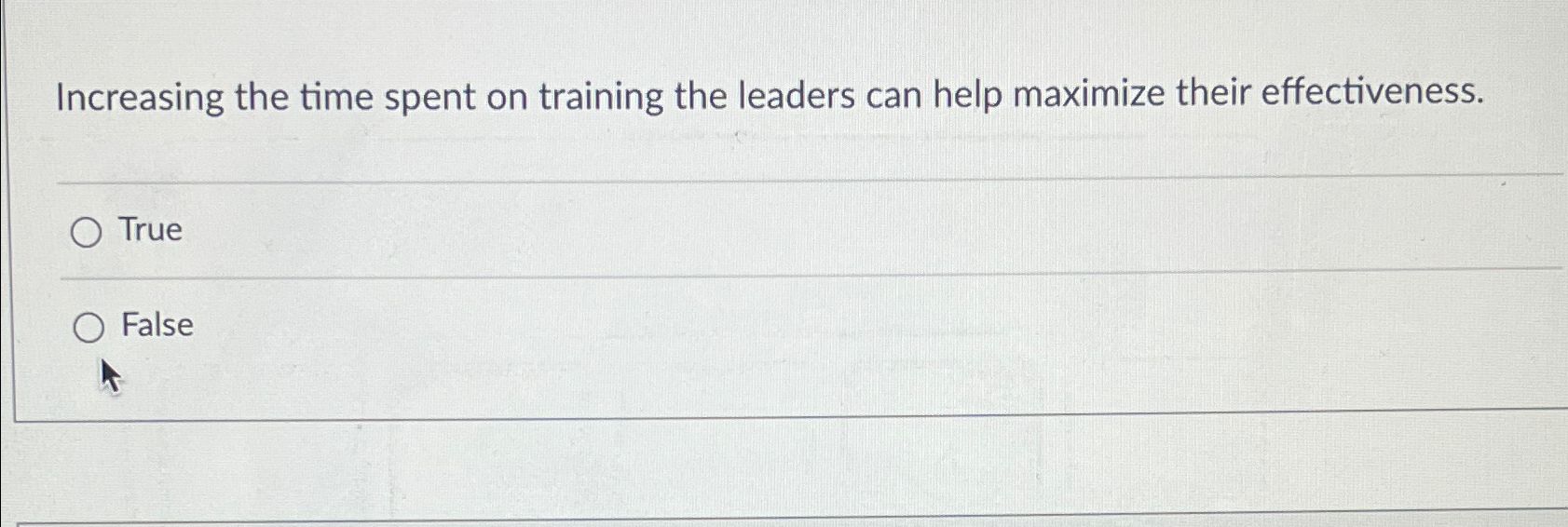 Solved Increasing the time spent on training the leaders can | Chegg.com